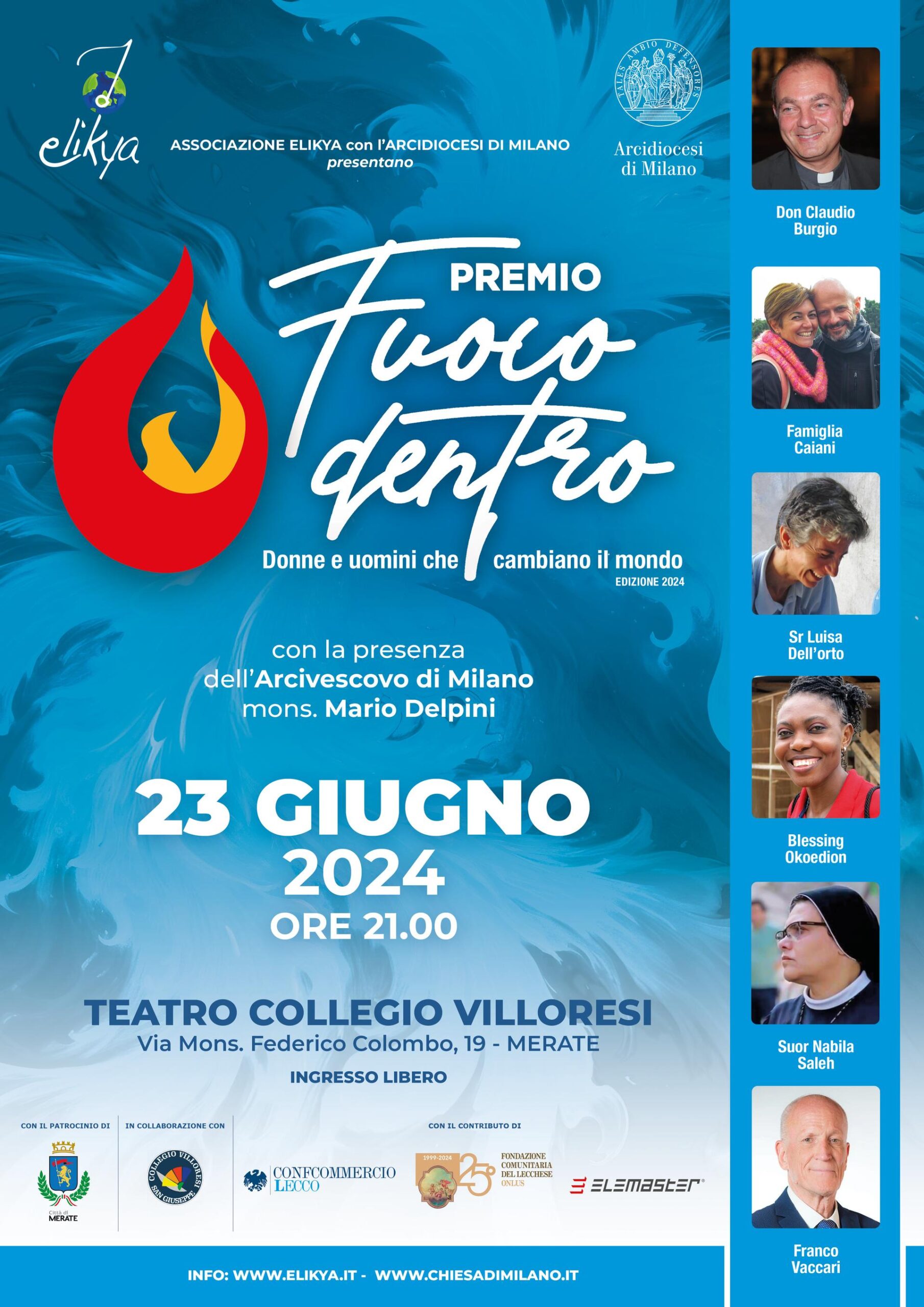 A Merate domenica 23 la consegna del Premio “Fuoco dentro – Donne e uomini che cambiano il mondo ...